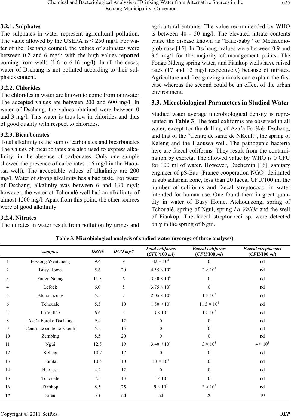 Chemical And Bacteriological Analysis Of Drinking Water From chemical-and-bacteriological-analysis-of-drinking-water-from