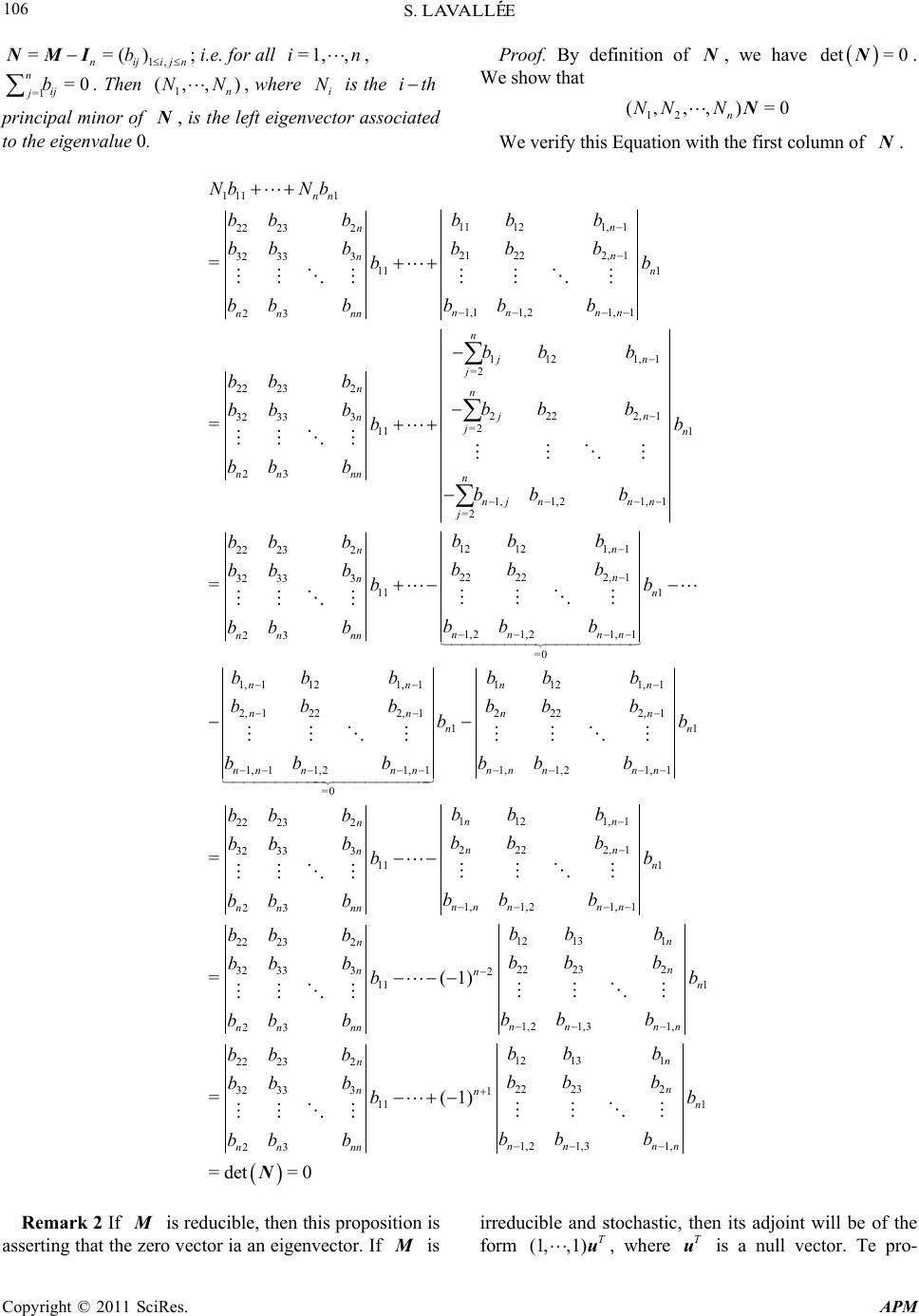 Left Eigenvector Of A Stochastic Matrix