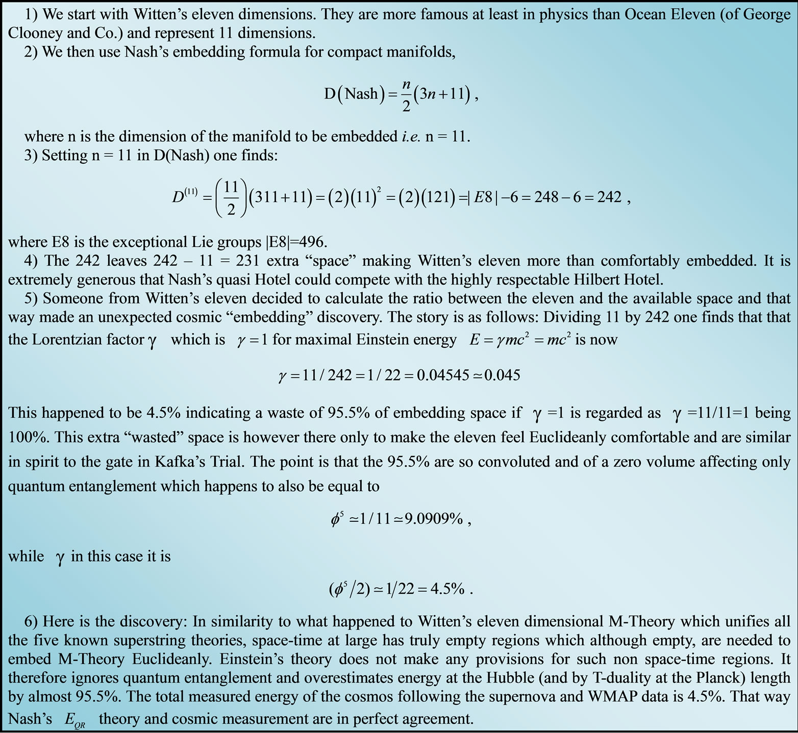 Nash Embedding of Witten’s M-Theory and the Hawking-Hartle Quantum Wave ...