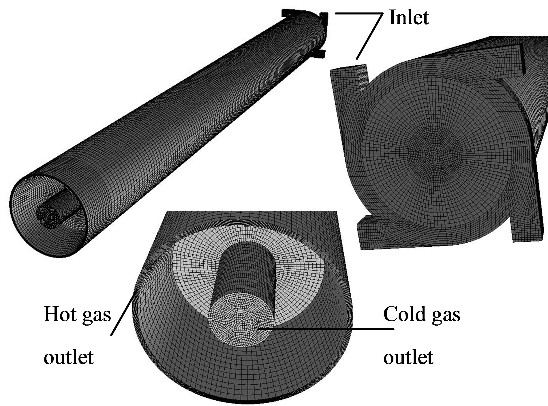 Numerical Study of Flow and Thermal Field on a Parallel Flow Vortex Tube