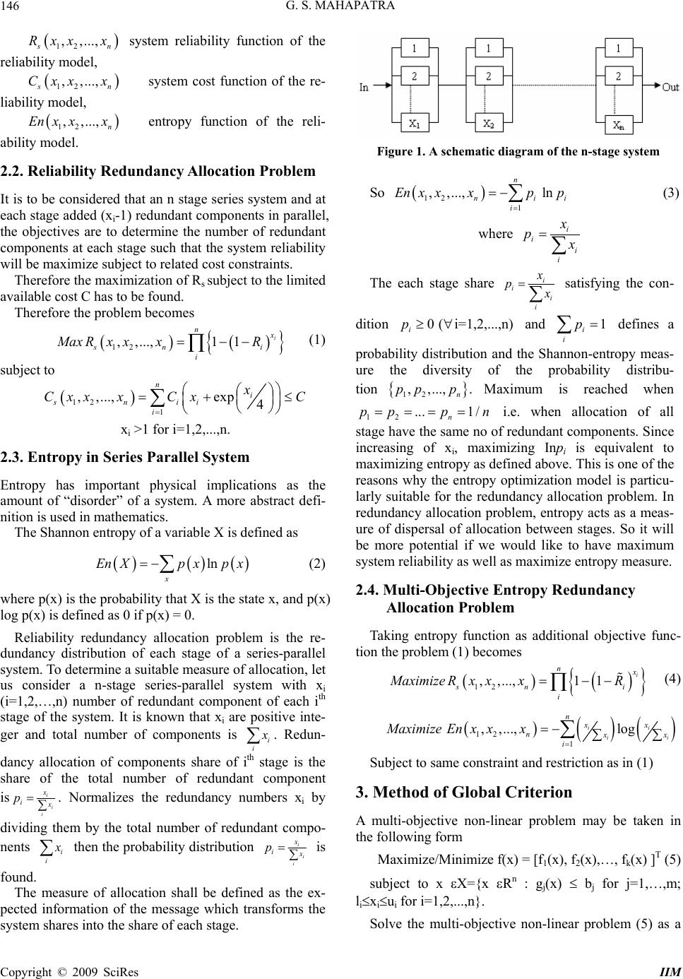 Reliability Optimization Of Entropy Based Series Parallel System Using Global Criterion Method