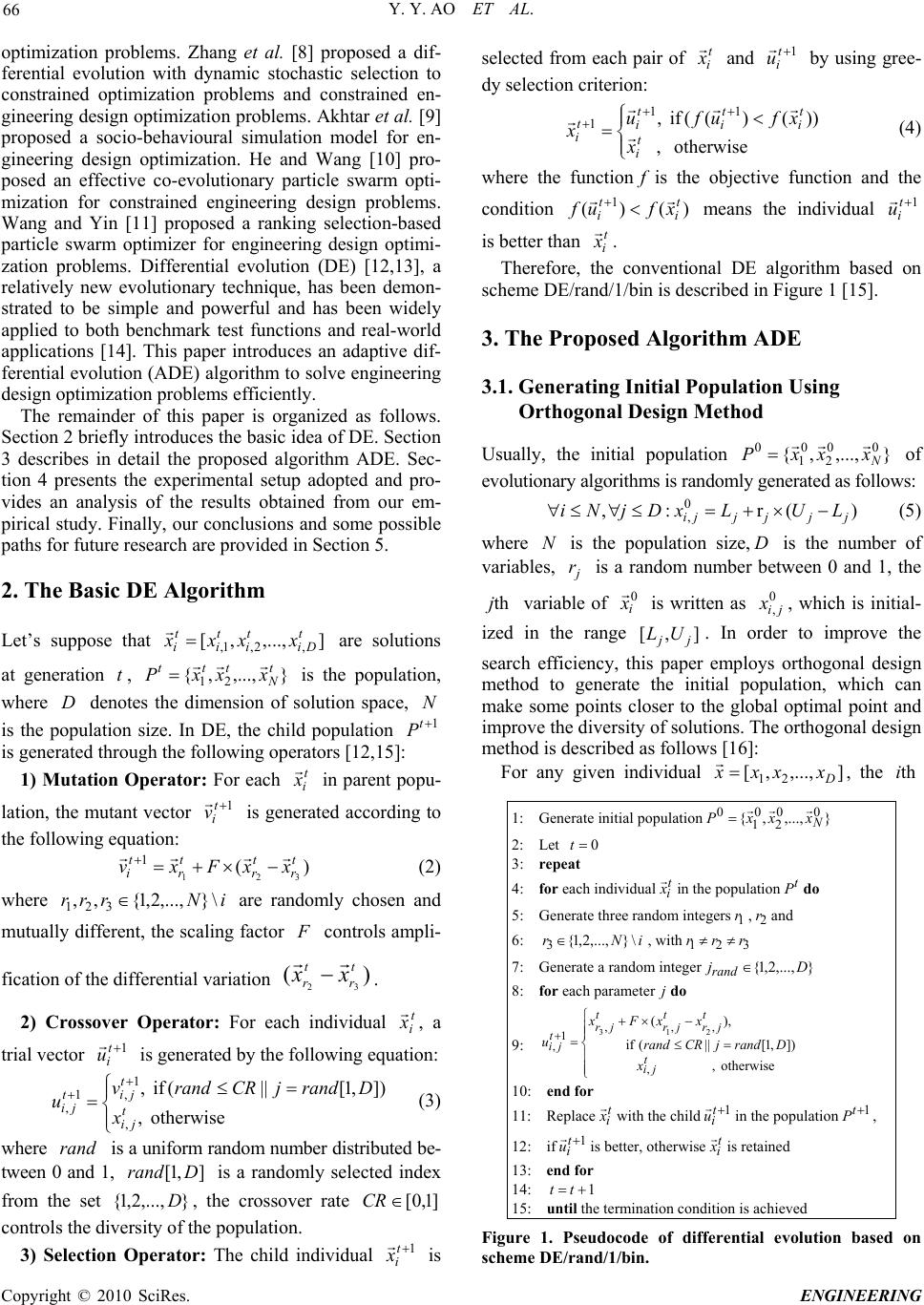 An Adaptive Differential Evolution Algorithm to Solve Constrained Optimization Problems in ...
