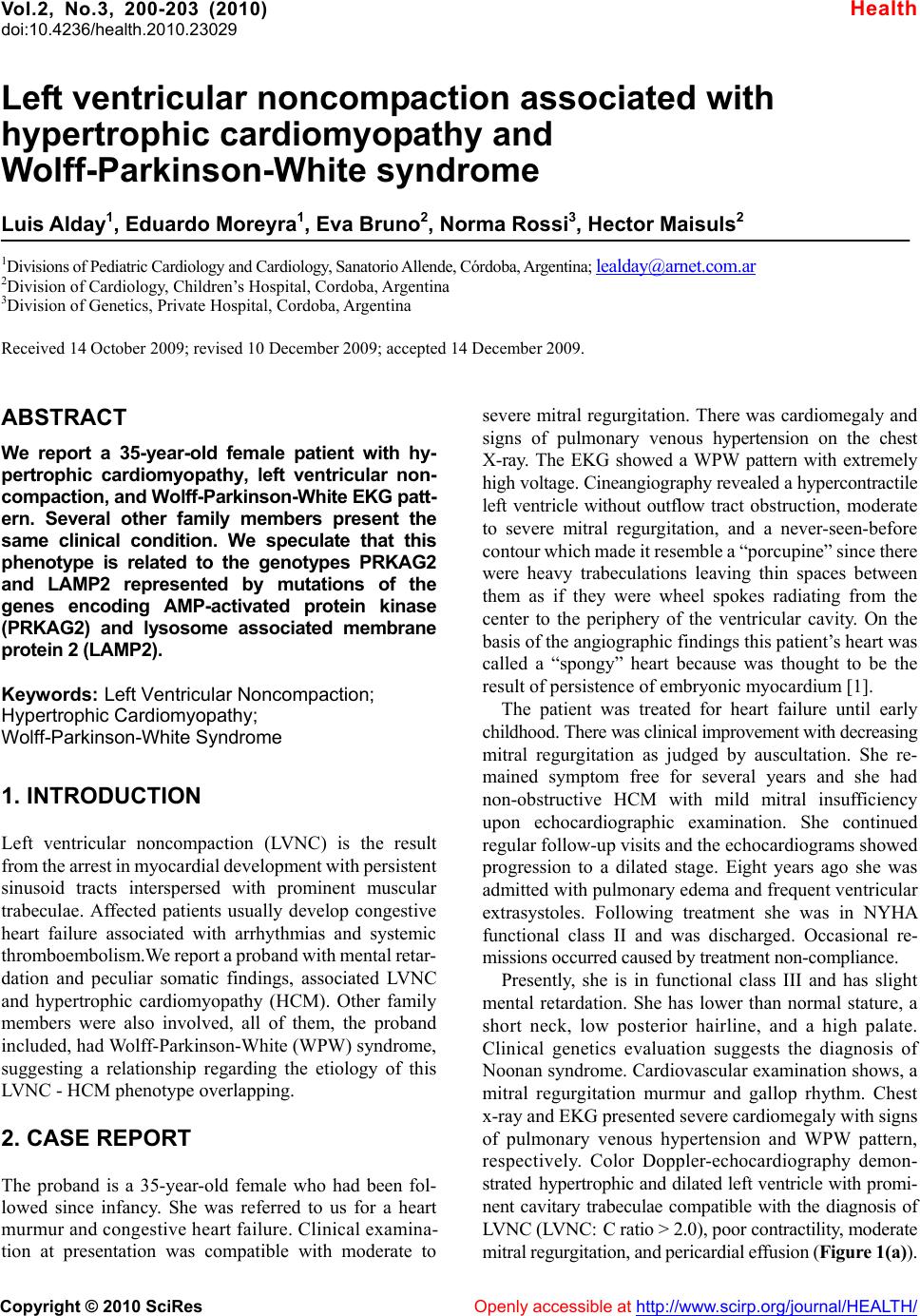 Left ventricular noncompaction associated with hypertrophic ...