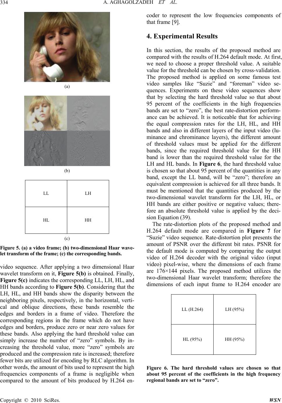 Very Low Bit-Rate Video Coding by Combining H.264/AVC Standard and 2-D ...