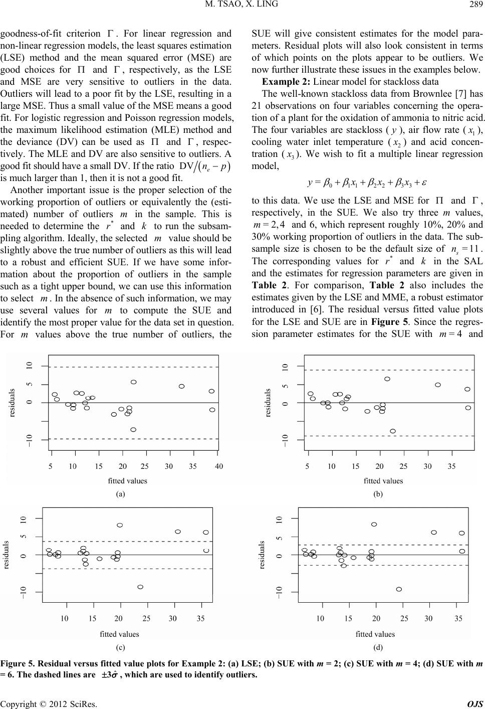 Subsampling Method For Robust Estimation Of Regression Models