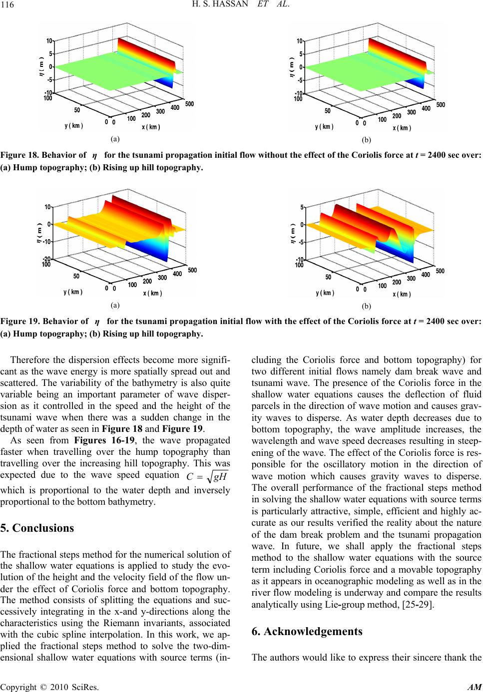 Numerical Solution of the Rotating Shallow Water Flows with Topography ...