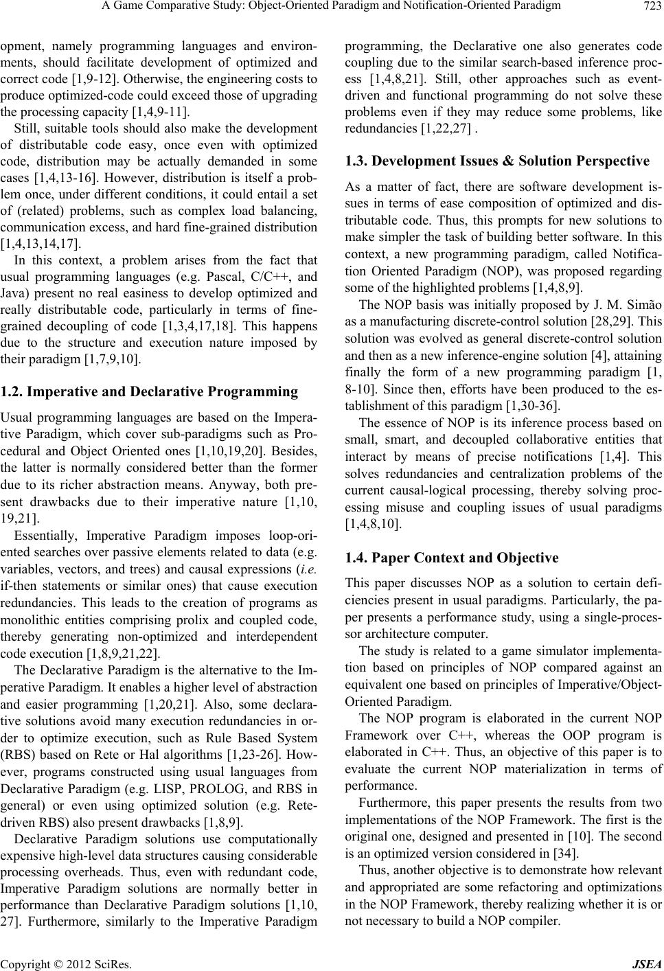 A Game Comparative Study: Object-Oriented Paradigm and Notification-Oriented Paradigm