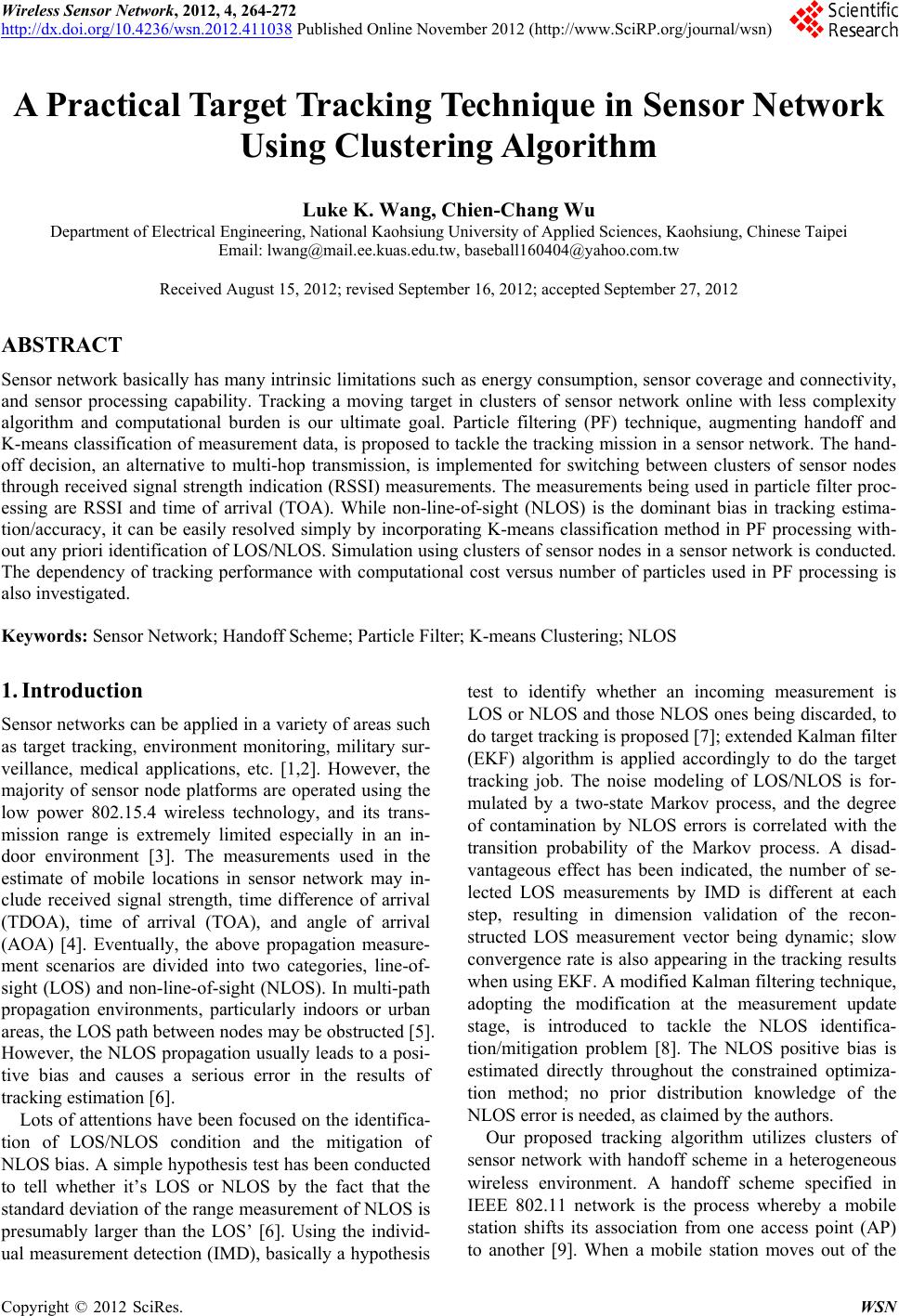 A Practical Target Tracking Technique In Sensor Network Using Clustering Algorithm 