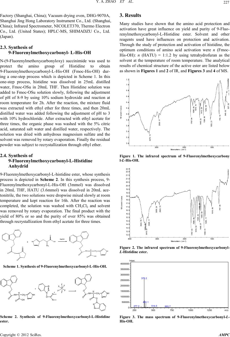 A Novel Method for the Protection and Activation of Histidine
