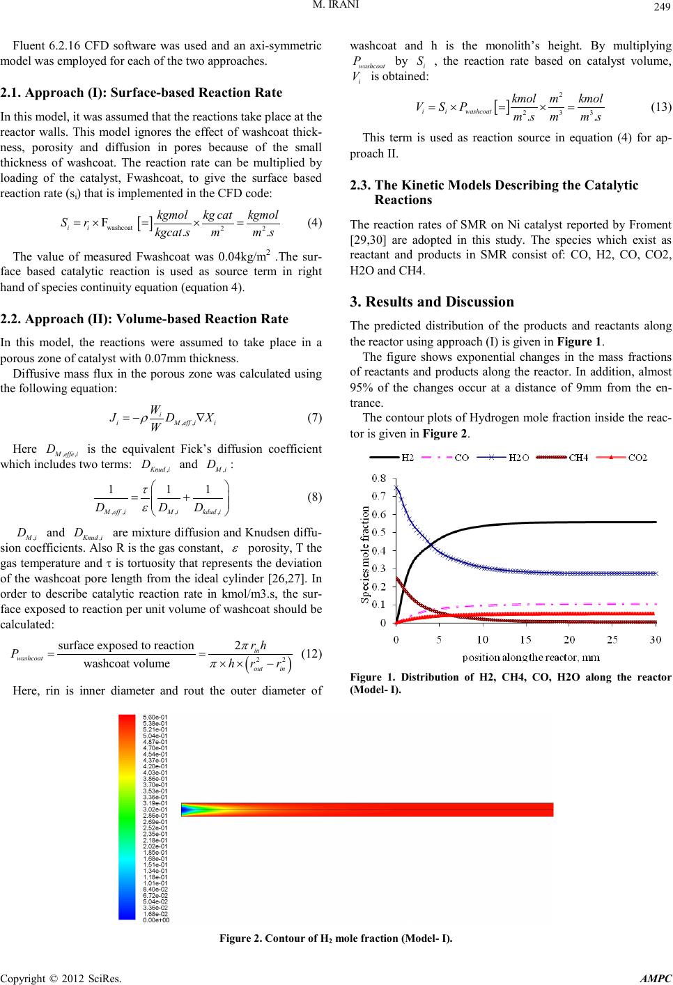 Resolving a Challenge in the Modeling of Hydrogen Production Using Steam Reforming of Methane in ...