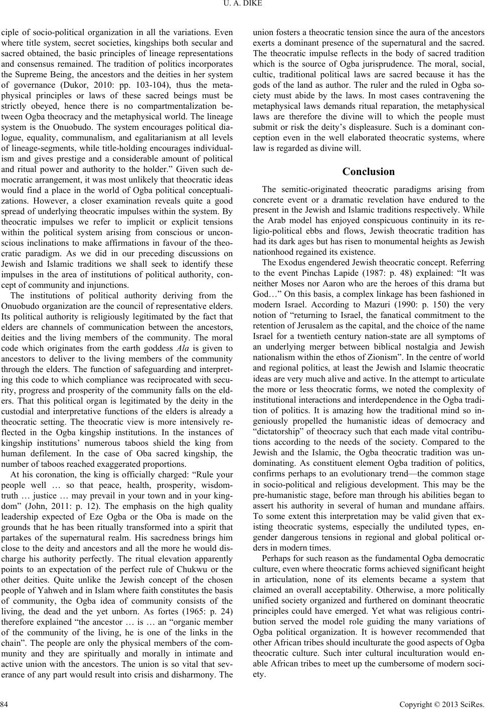 African Metaphysics and Theocracy: A Case Study of Theocratic Politics ...