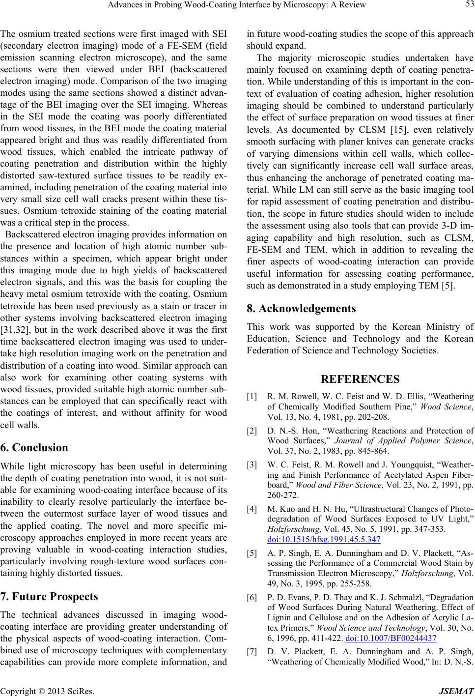 Advances in Probing Wood-Coating Interface by Microscopy: A Review