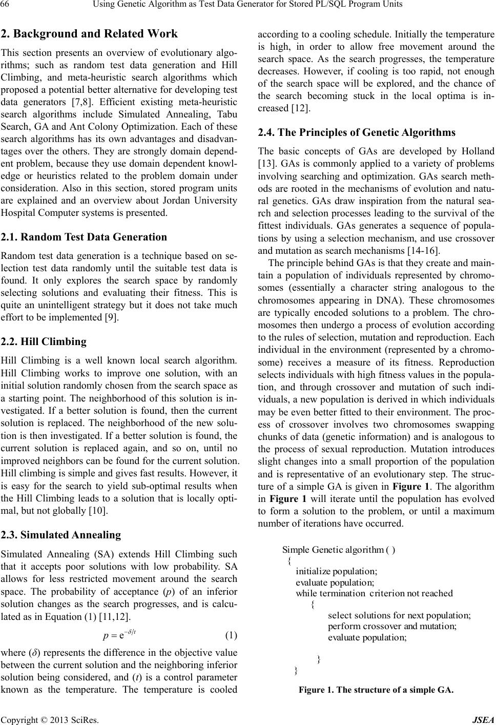 Using Genetic Algorithm as Test Data Generator for Stored PL/SQL ...