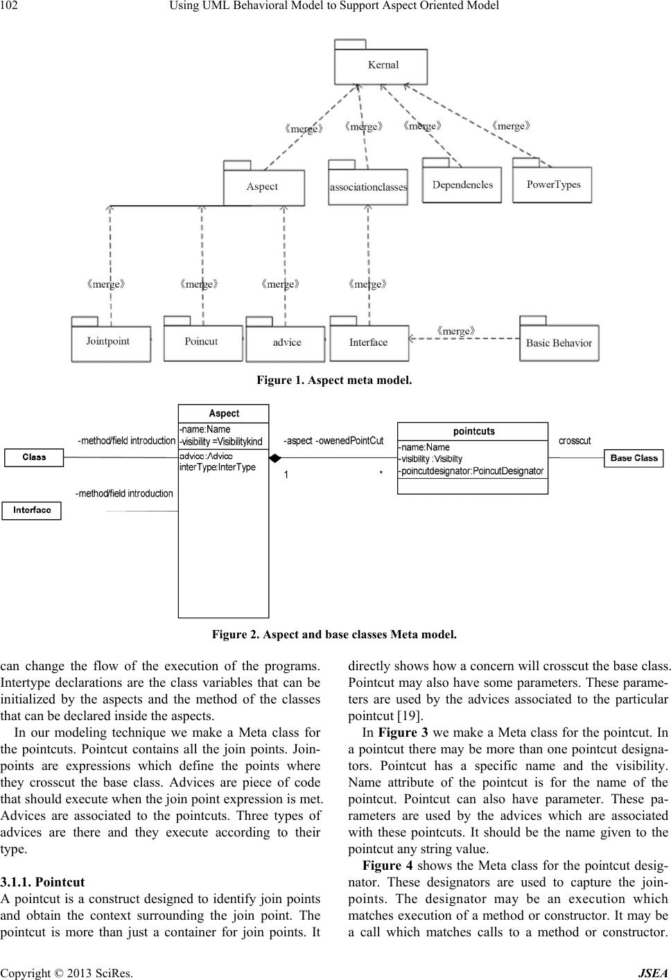 Using UML Behavioral Model to Support Aspect Oriented Model