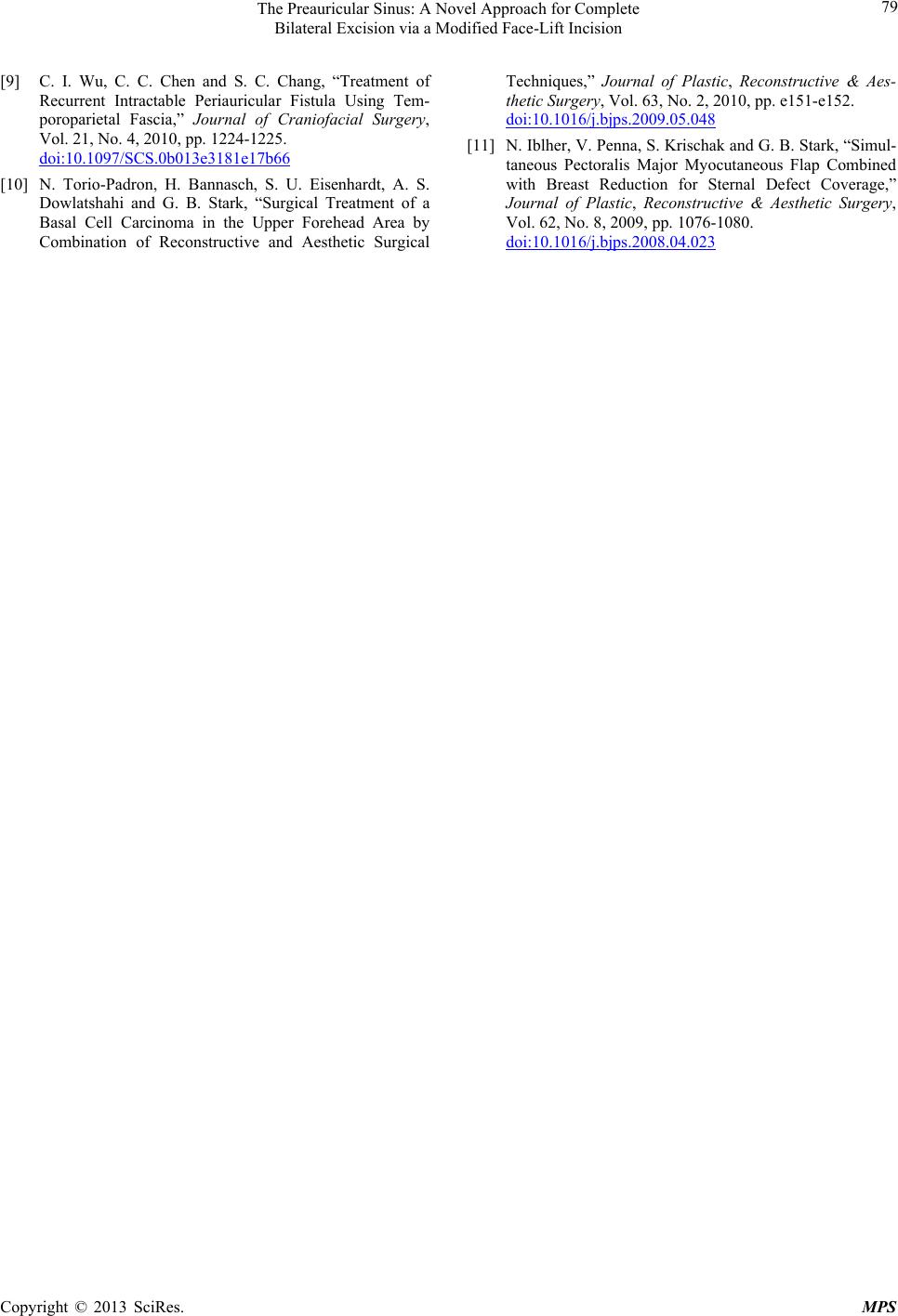 The Preauricular Sinus: A Novel Approach for Complete Bilateral ...