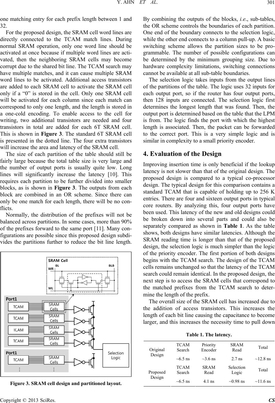 Power and Time Efficient IP Lookup Table Design Using Partitioned TCAMs