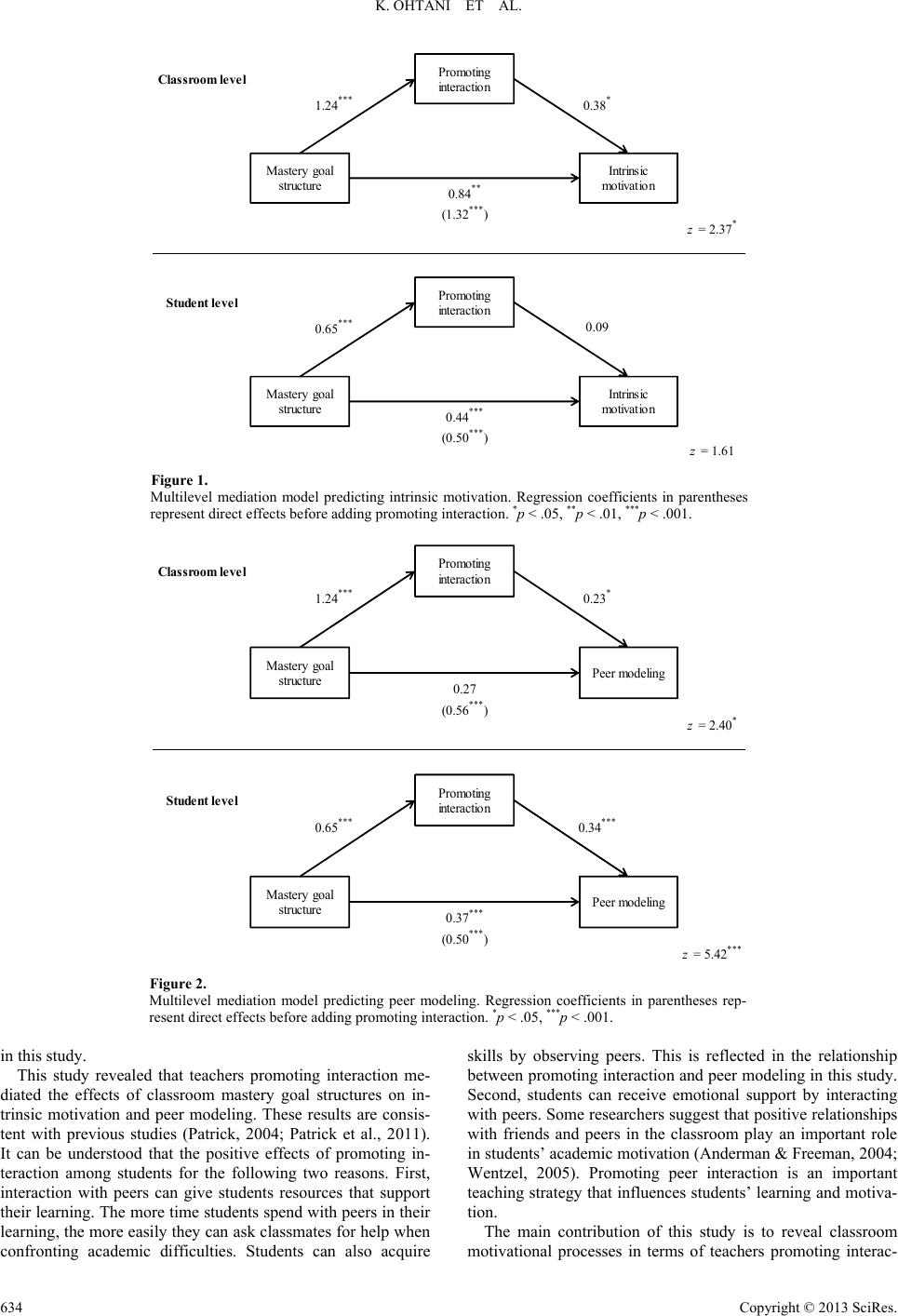 A Multilevel Analysis of Classroom Goal Structures’ Effects on ...