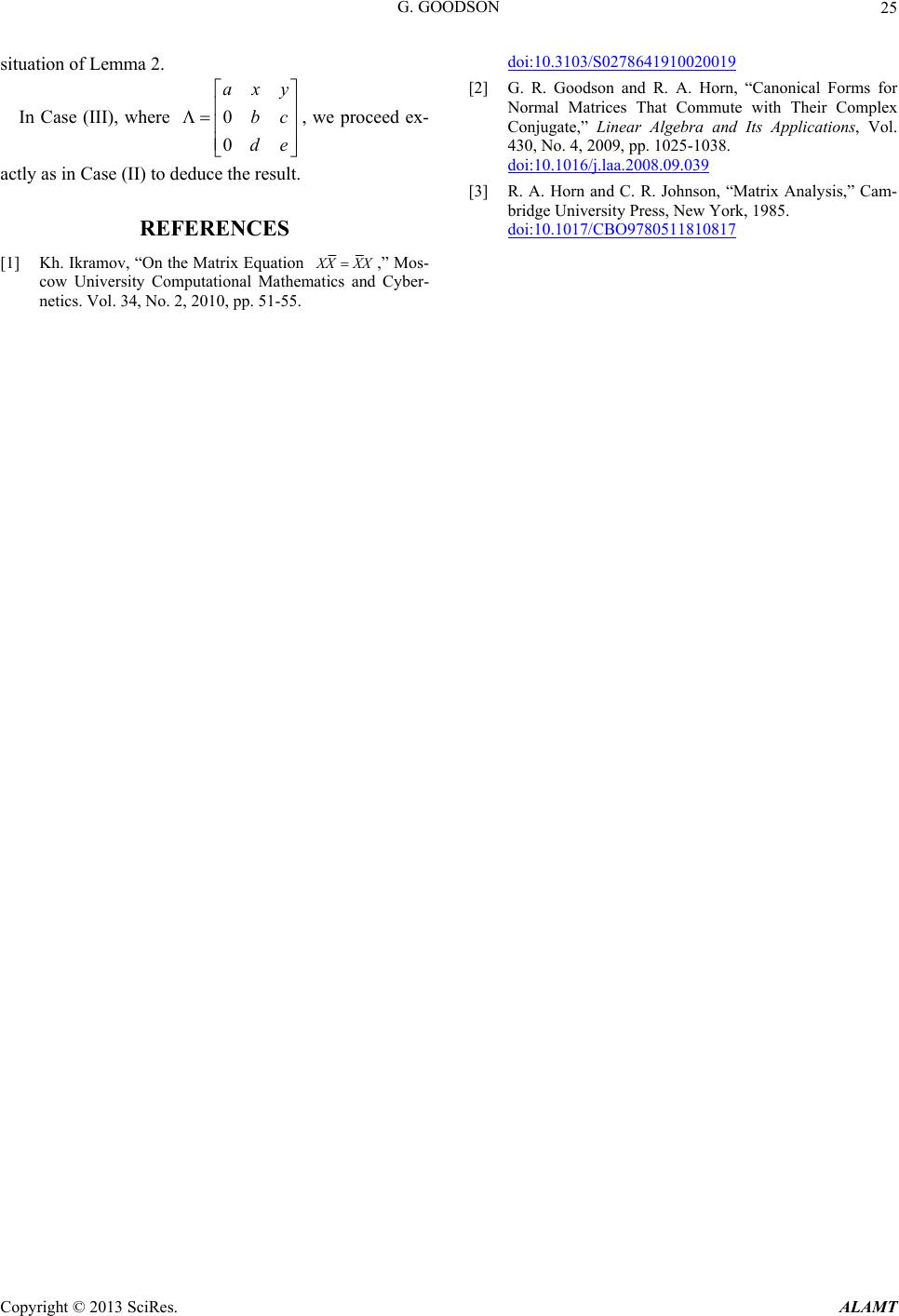 Matrices That Commute with Their Conjugate and Transpose