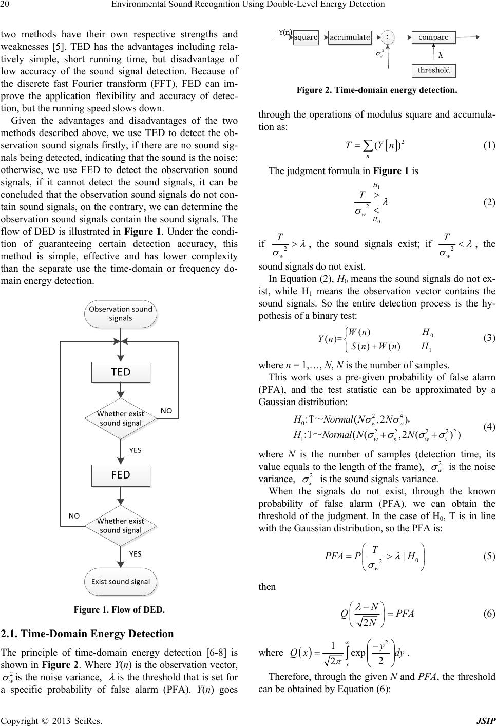 Environmental Sound Recognition Using Double-Level Energy Detection