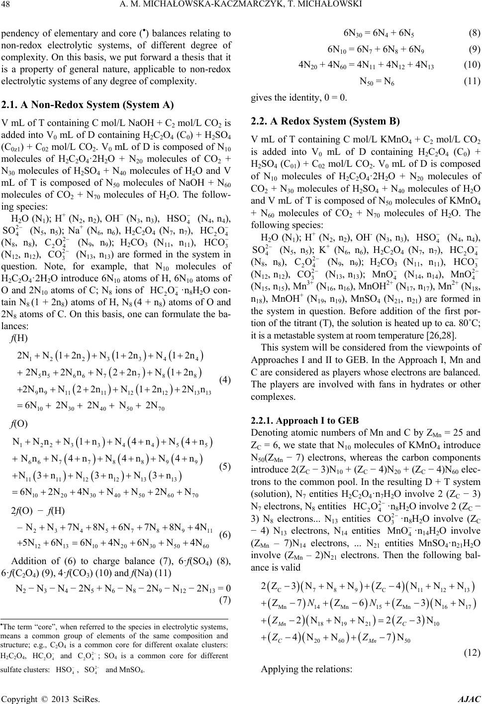 Comparative Balancing of Non-Redox and Redox Electrolytic Systems and ...