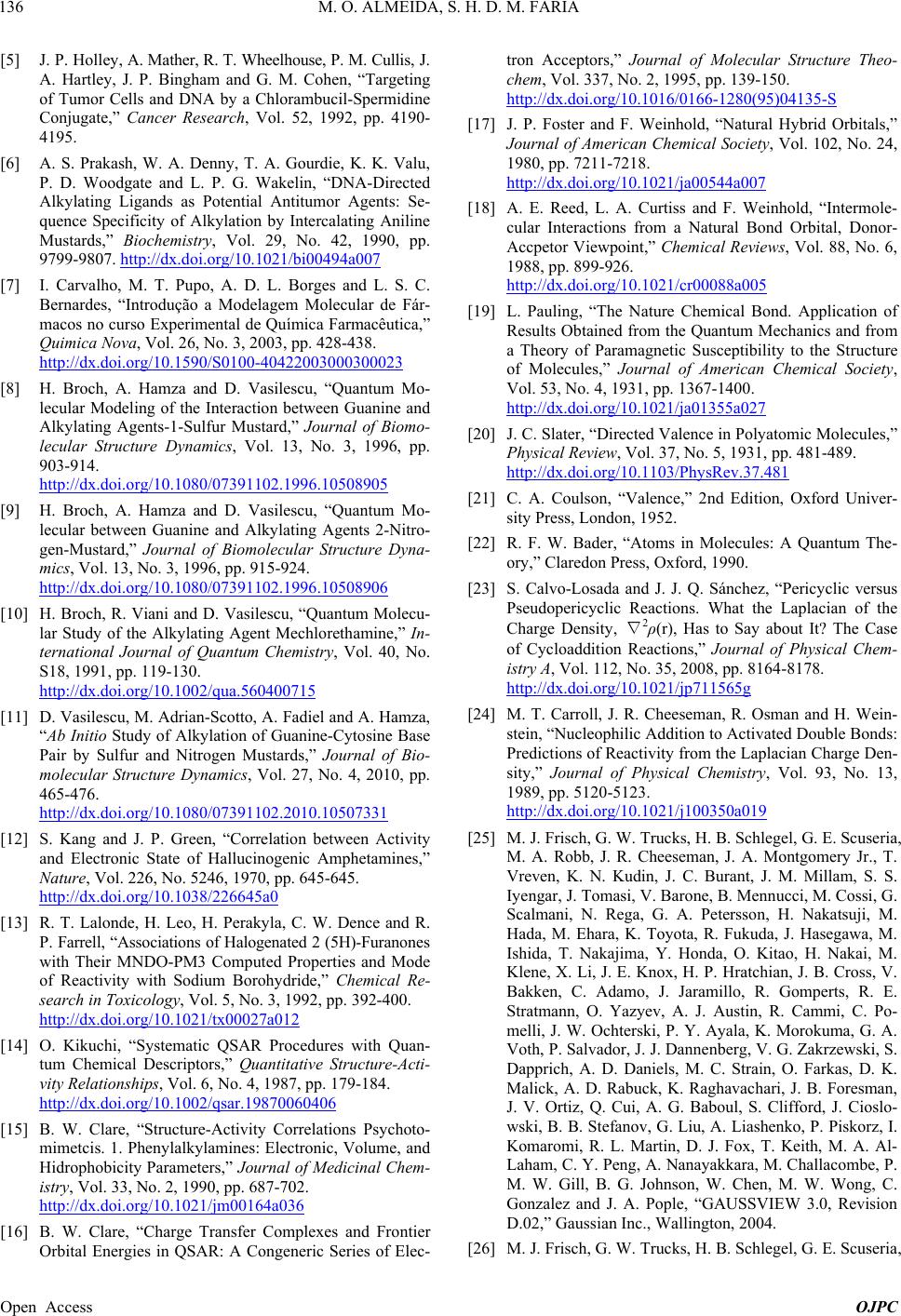 Computational Study of the Alkylation Reaction of the Nitrogen Mustard ...