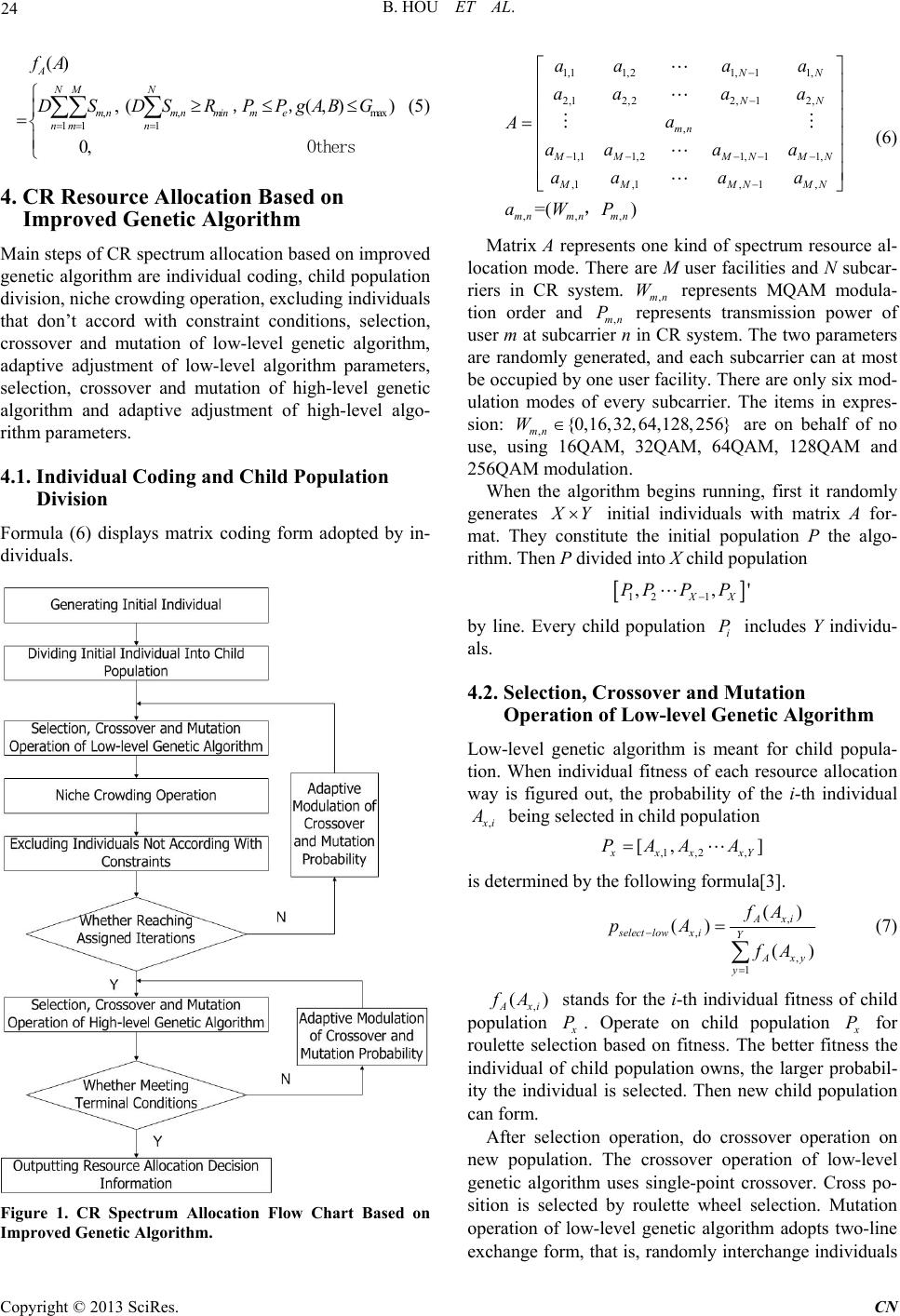 Cognitive Radio Spectrum Allocation Strategy Based On Improved Genetic Algorithm