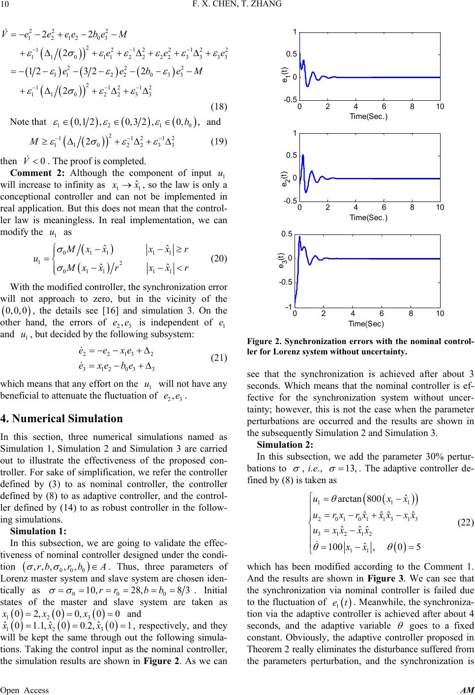 Chaos Synchronization of Uncertain Lorenz System via Single State Variable Feedback