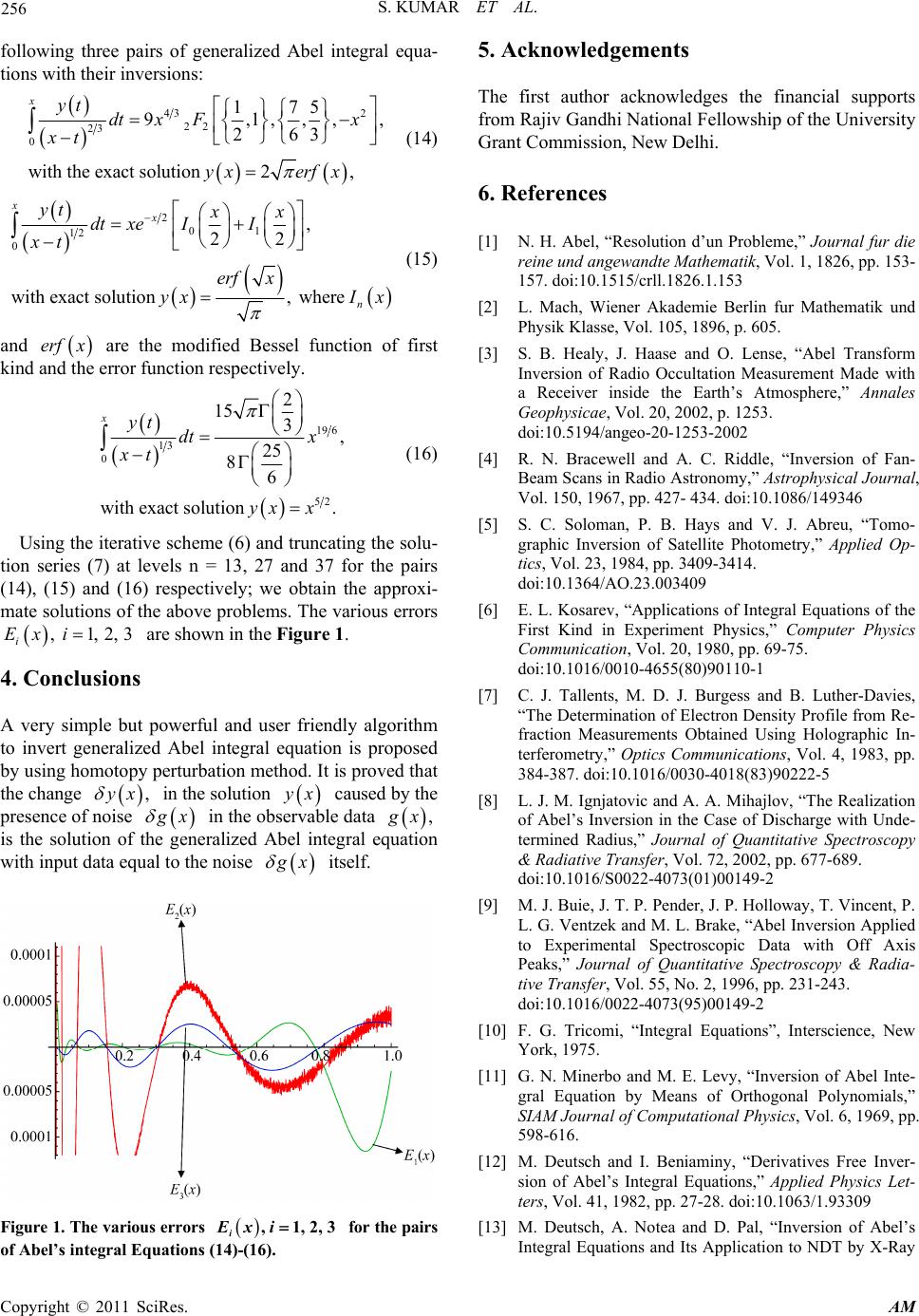 Generalized Abel Inversion Using Homotopy Perturbation Method