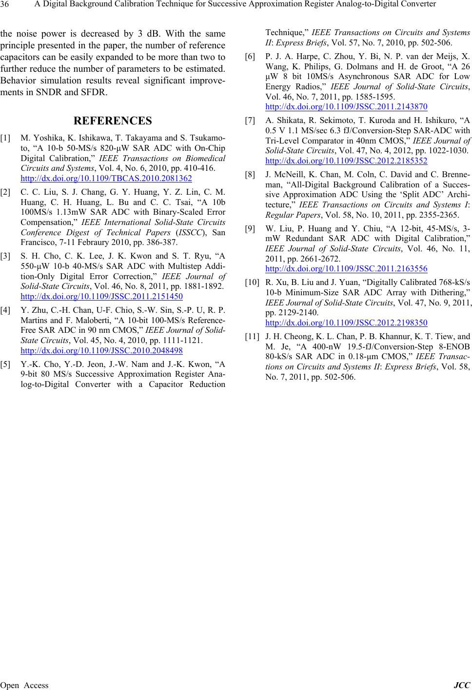 A Digital Background Calibration Technique for Successive Approximation Register Analog-to ...