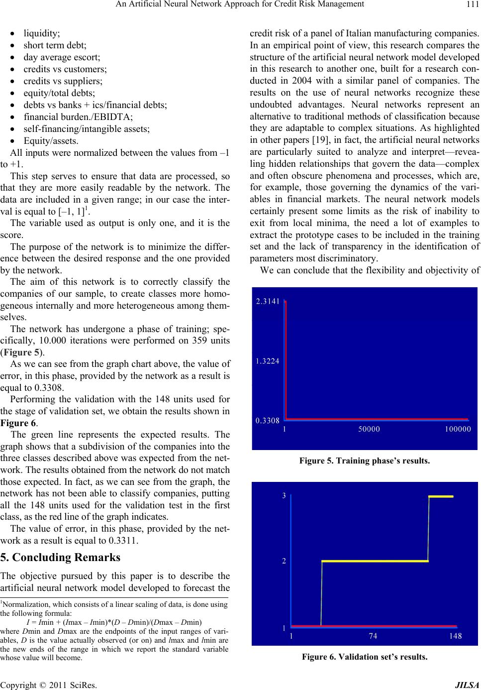 An Artificial Neural Network Approach for Credit Risk Management