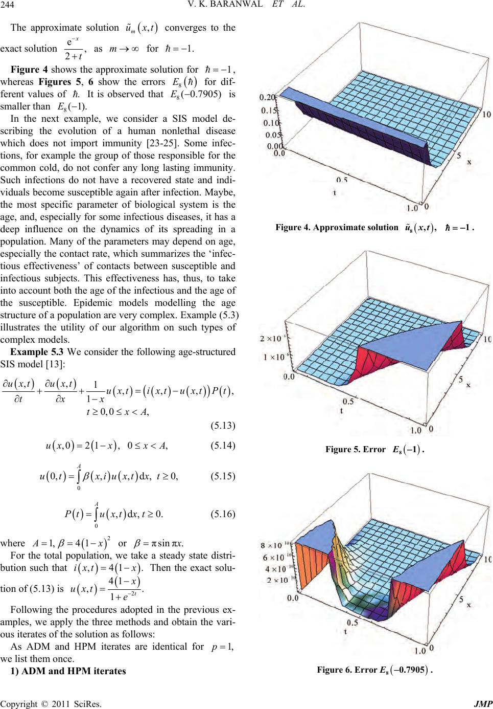 Analytic algorithms for Some Models of Nonlinear Age–Structured ...