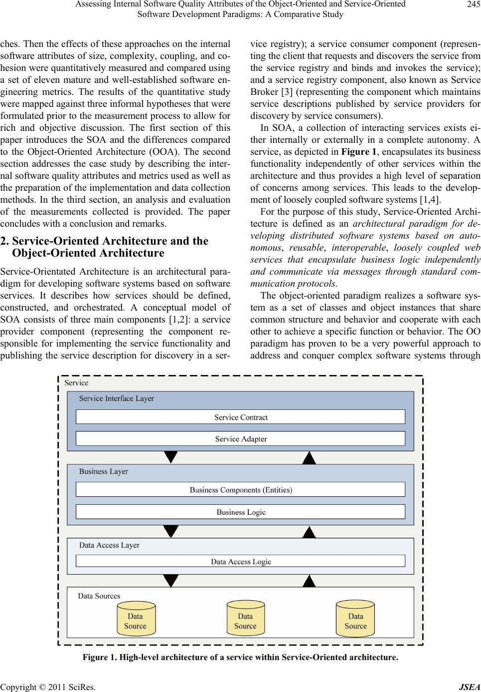 Assessing Internal Software Quality Attributes of the Object-Oriented ...