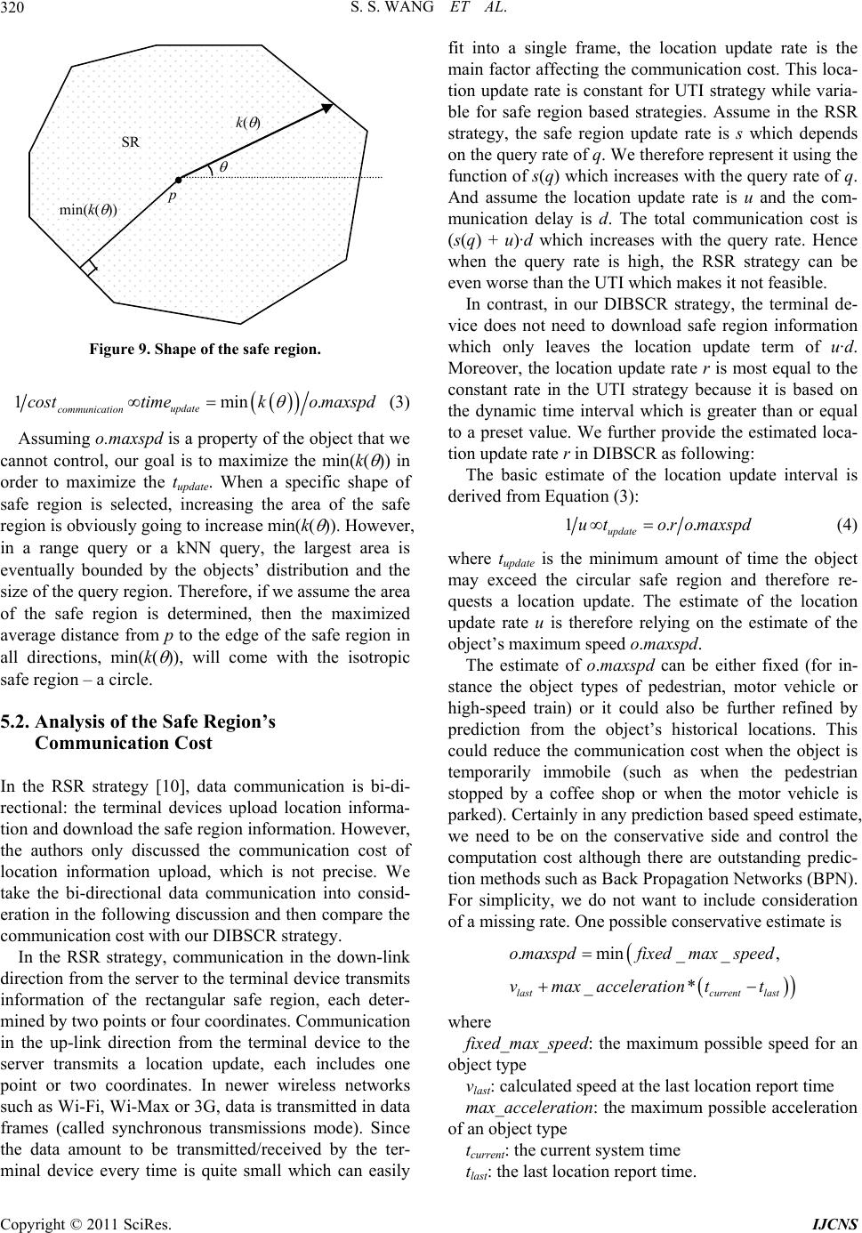 A Dynamic Interval Based Circular Safe Region Algorithm for Continuous Queries on Moving Objects