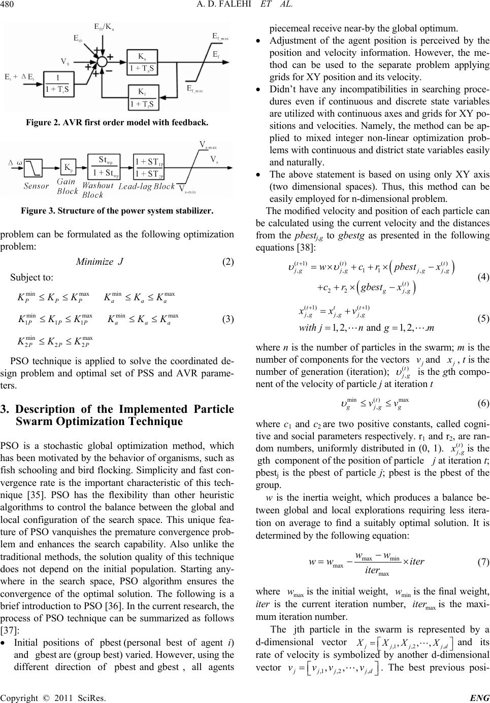 Transient Stability Analysis of Power System by Coordinated PSS-AVR Design Based on PSO Technique