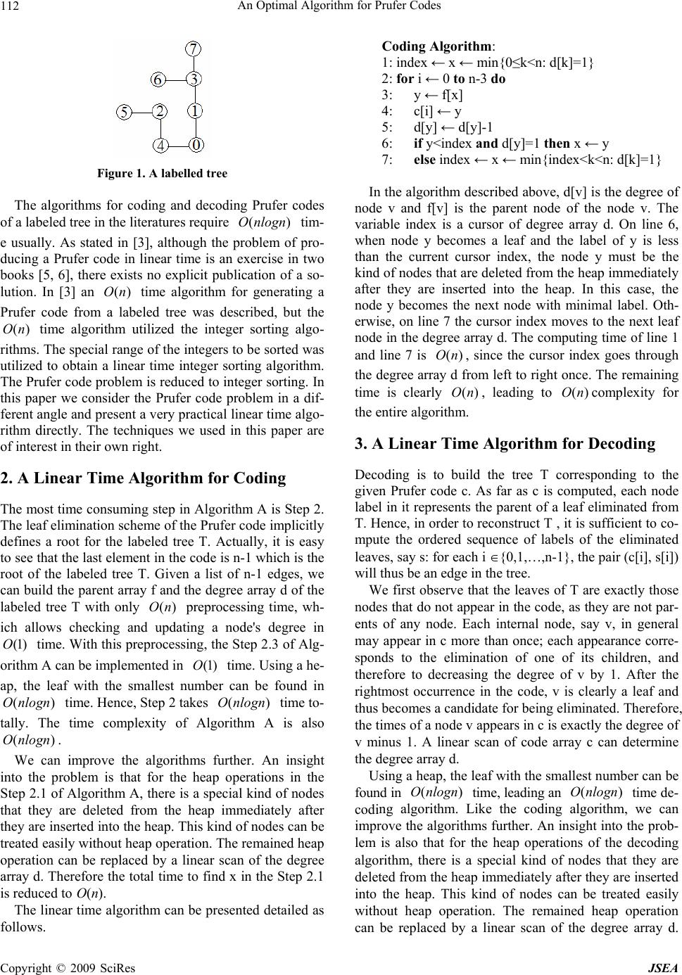 An Optimal Algorithm for Prufer Codes