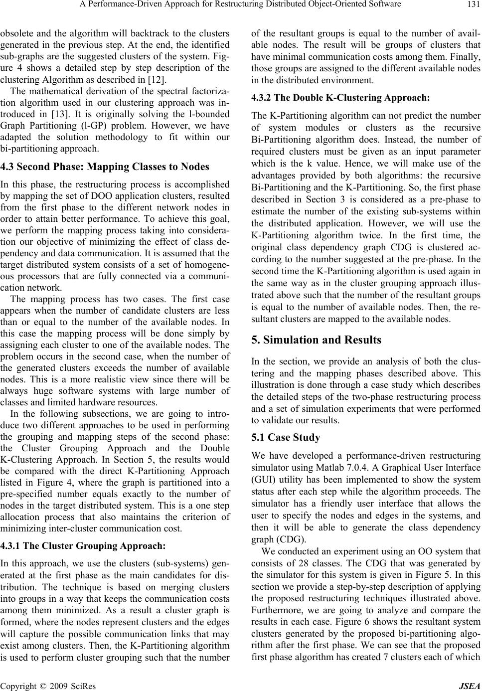 A Performance-Driven Approach for Restructuring Distributed Object-Oriented Software