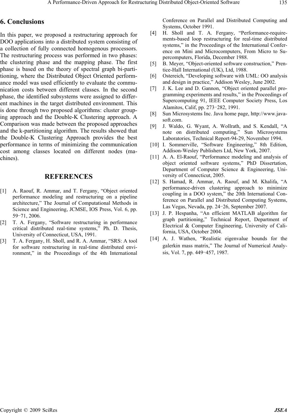 A Performance-Driven Approach for Restructuring Distributed Object-Oriented Software