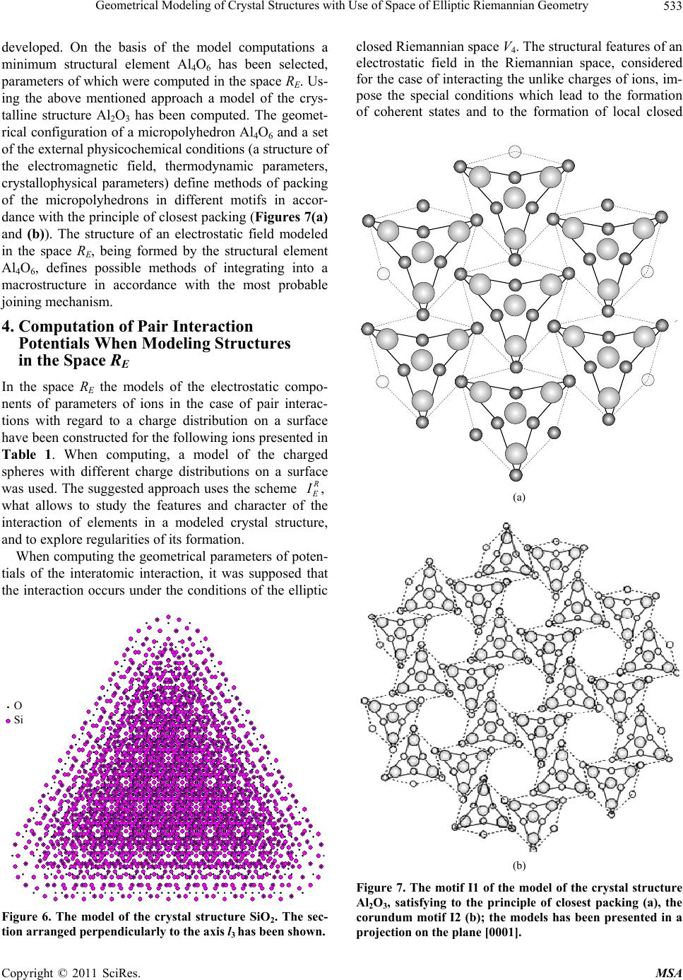 Geometrical Modeling of Crystal Structures with Use of Space of ...