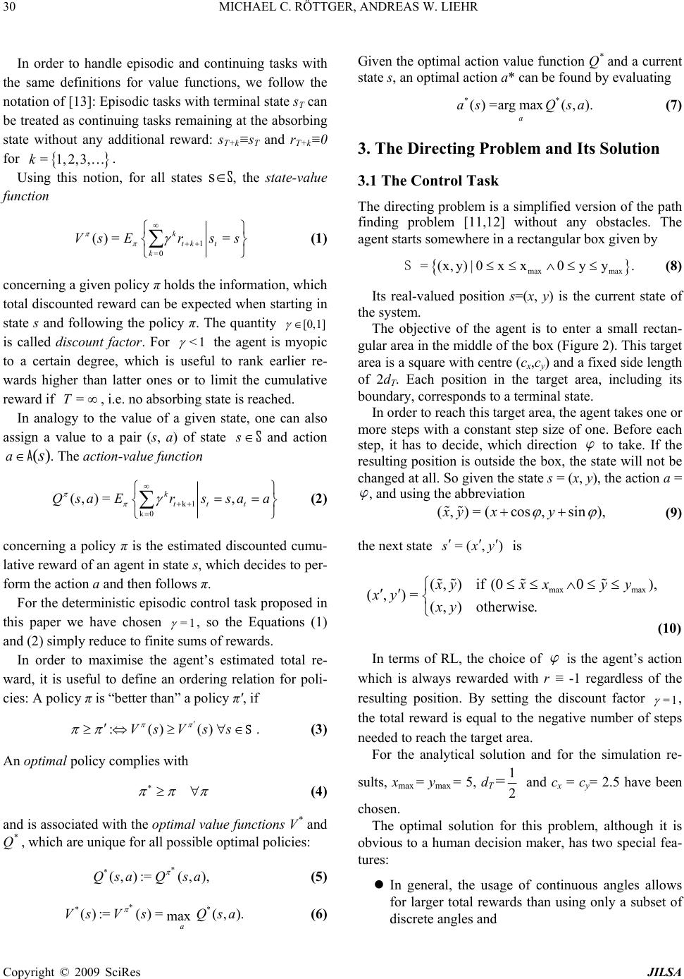 Control Task for Reinforcement Learning with Known Optimal Solution for Discrete and Continuous ...