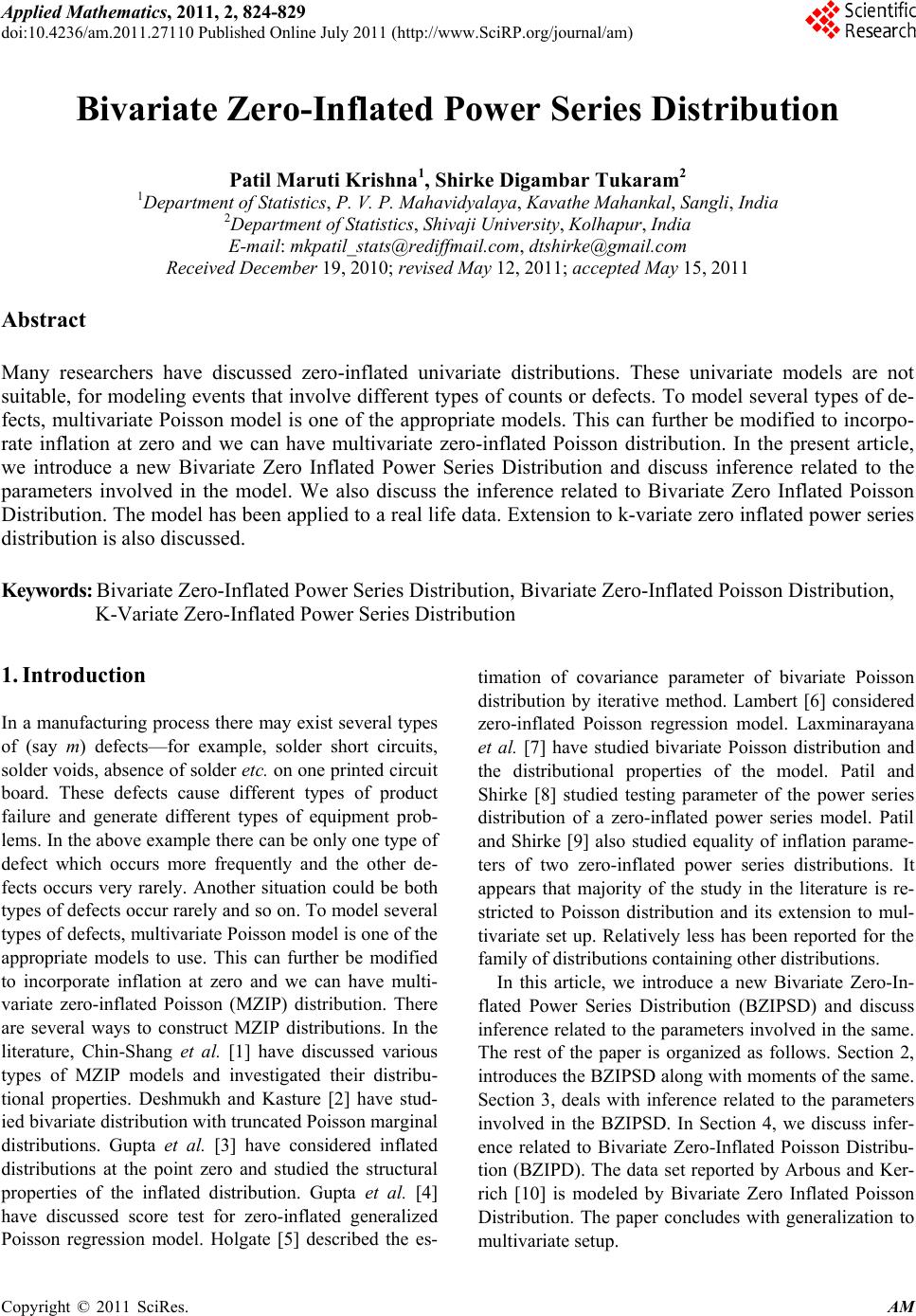 Bivariate Zero-Inflated Power Series Distribution