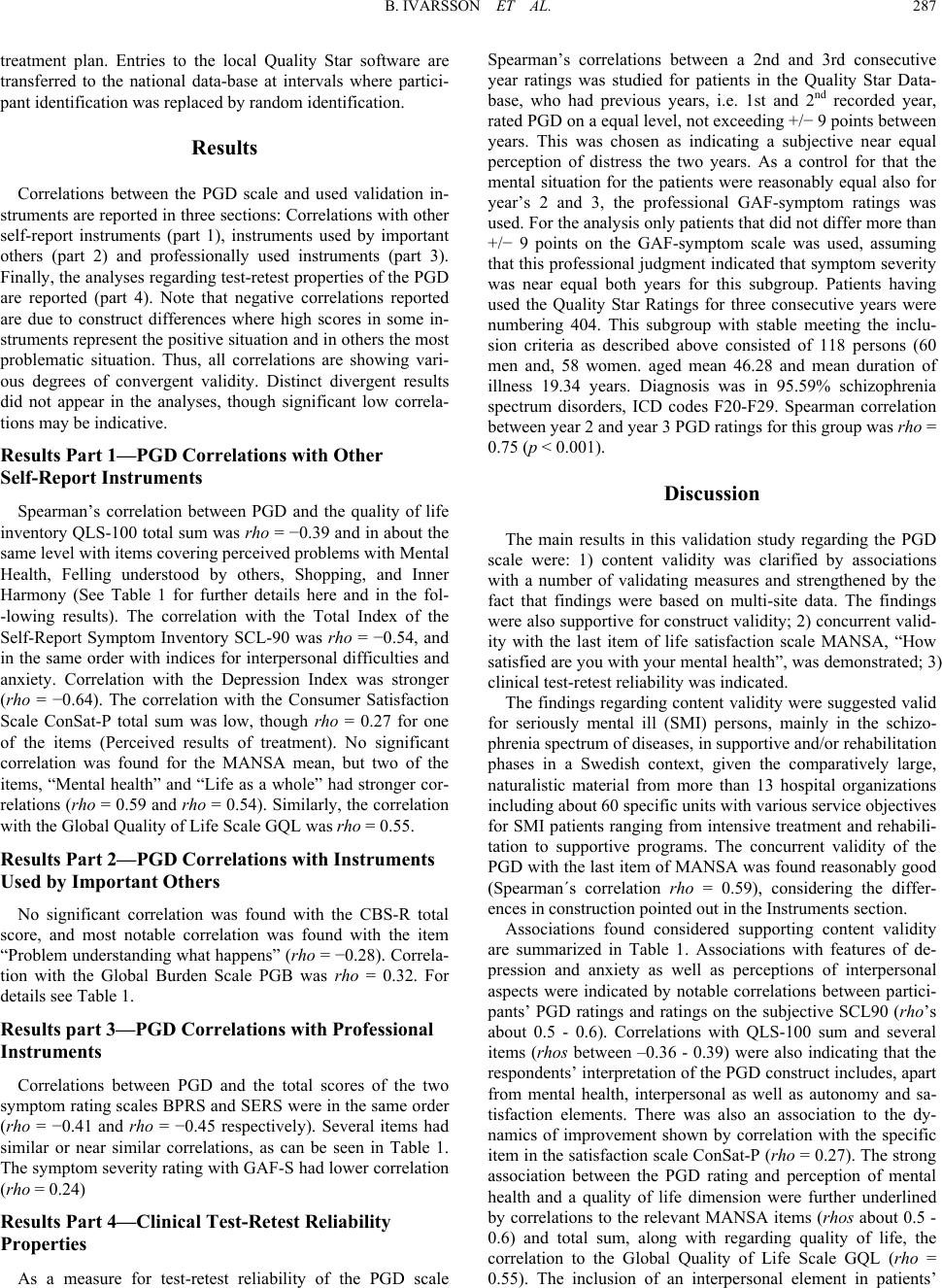 The Self-Assessment Perceived Global Distress Scale-Reliability and ...