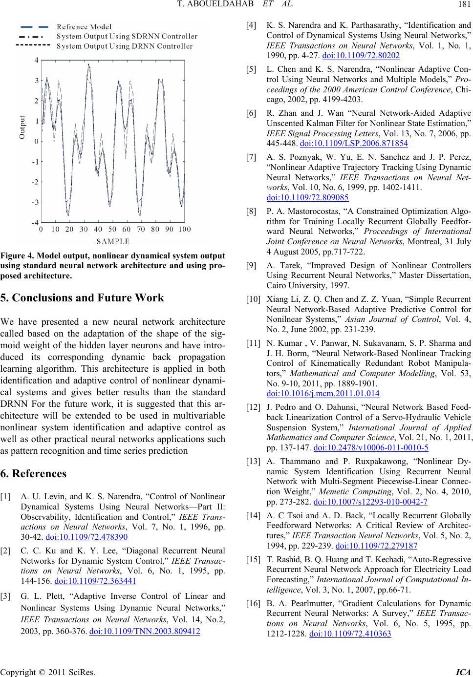 Identification and Adaptive Control of Dynamic Nonlinear Systems Using Sigmoid Diagonal ...