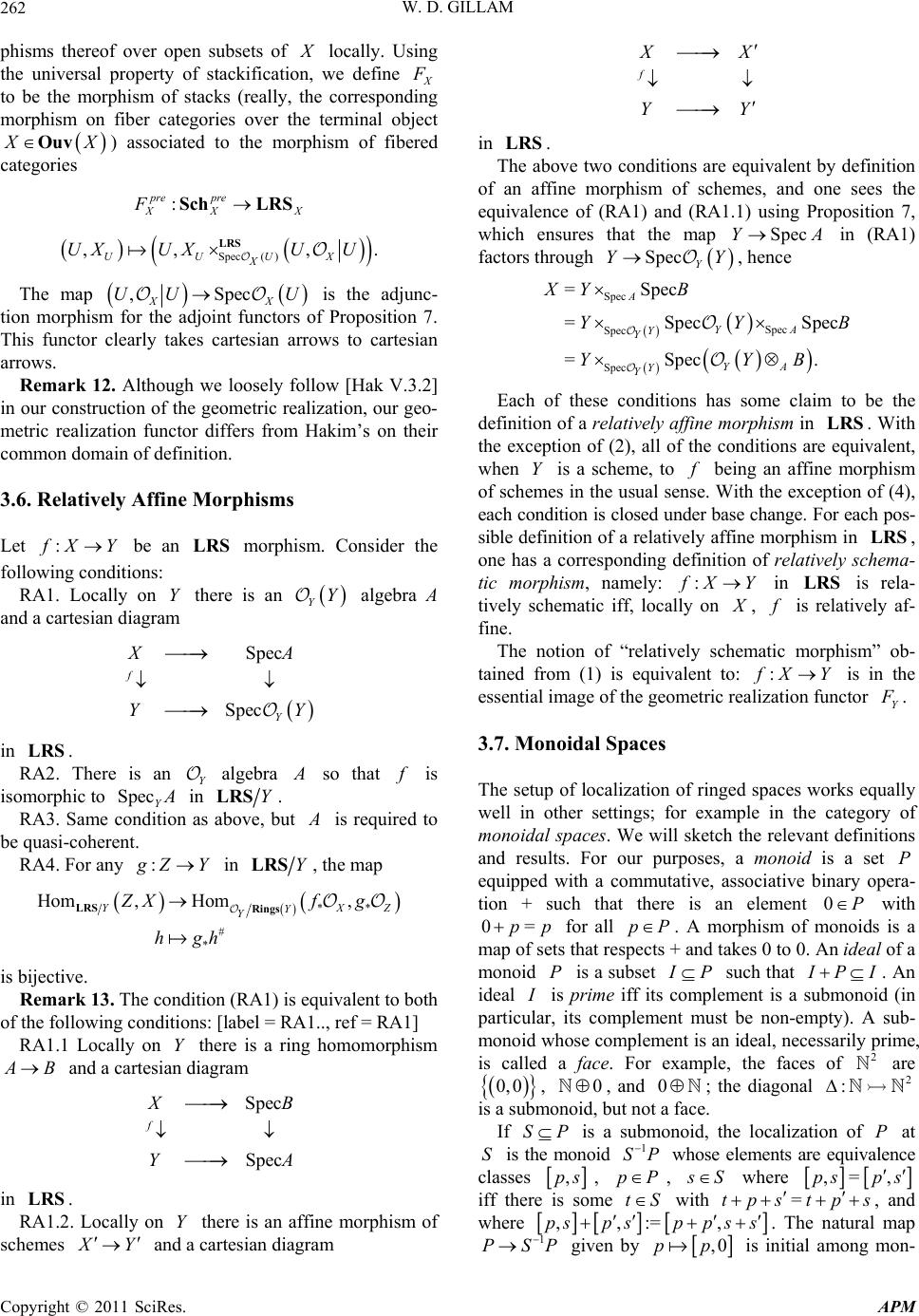 Localization of Ringed Spaces