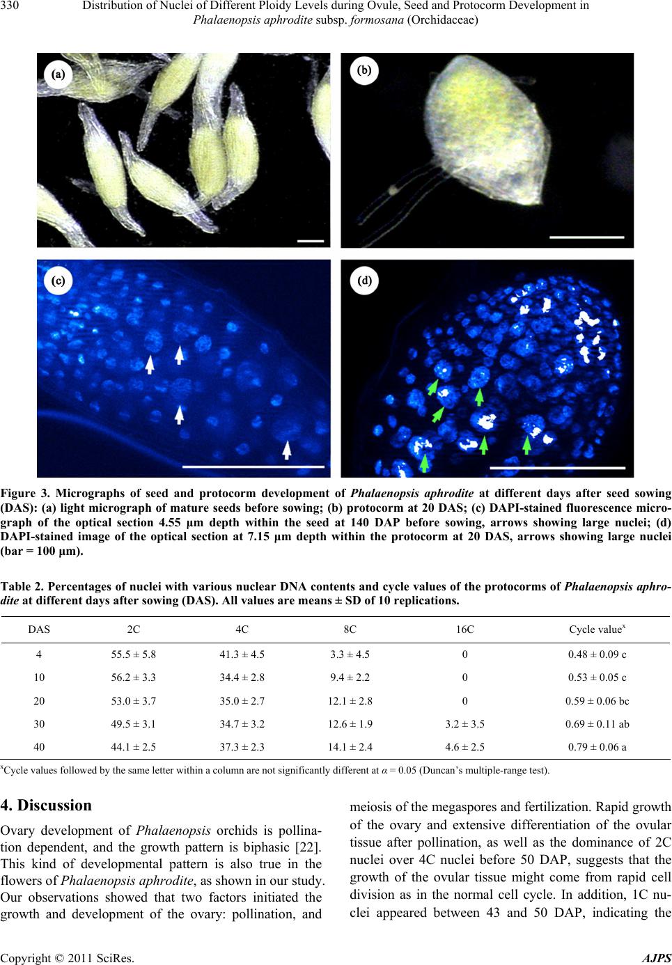 Distribution of Nuclei of Different Ploidy Levels during Ovule, Seed ...