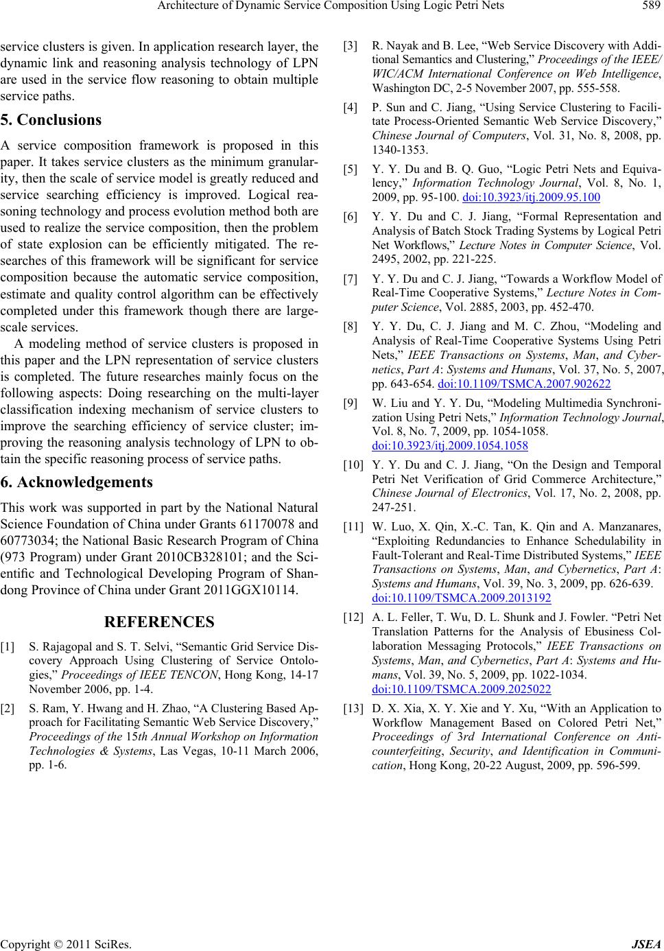 Architecture of Dynamic Service Composition Using Logic Petri Nets