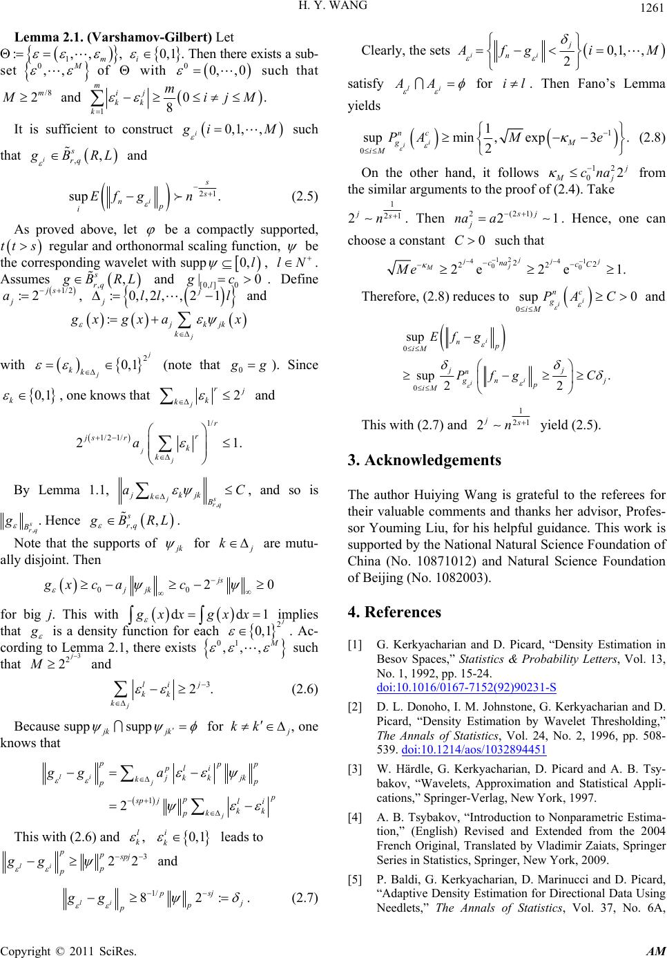 Convergence Rates of Density Estimation in Besov Spaces