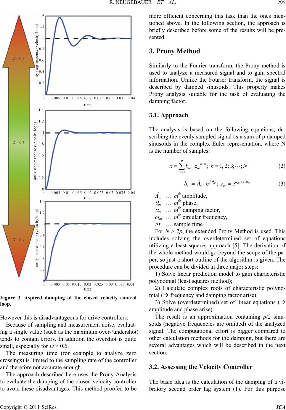 Using the Prony Analysis for Assessing Servo Drive Control