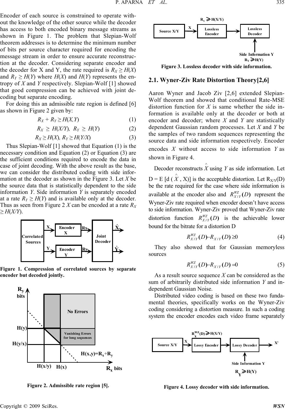 Distributed Video Coding Using LDPC Codes for Wireless Video
