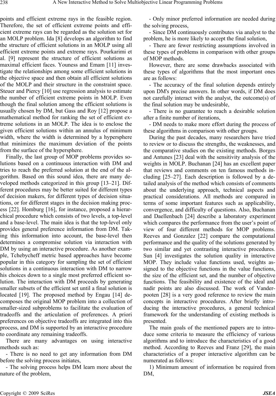 A New Interactive Method to Solve Multiobjective Linear Programming ...