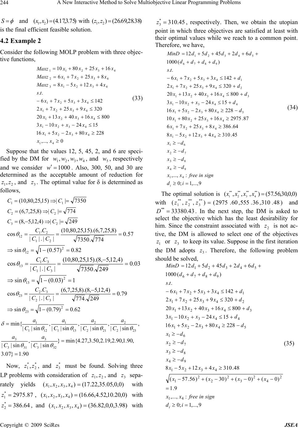 A New Interactive Method to Solve Multiobjective Linear Programming Problems